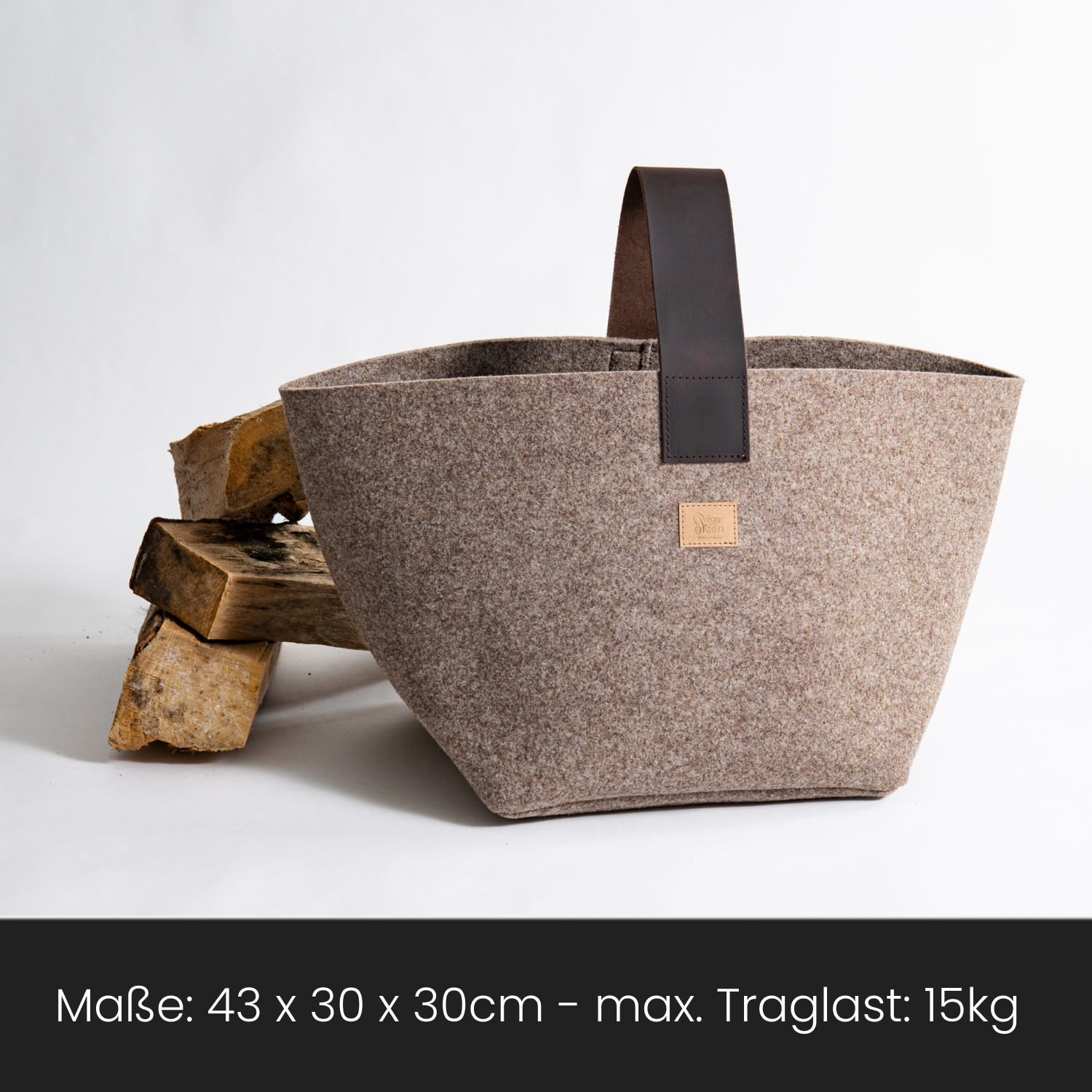 Korb für Kaminholz Filz - Handgefertigt in Deutschland aus rPET Filz ...